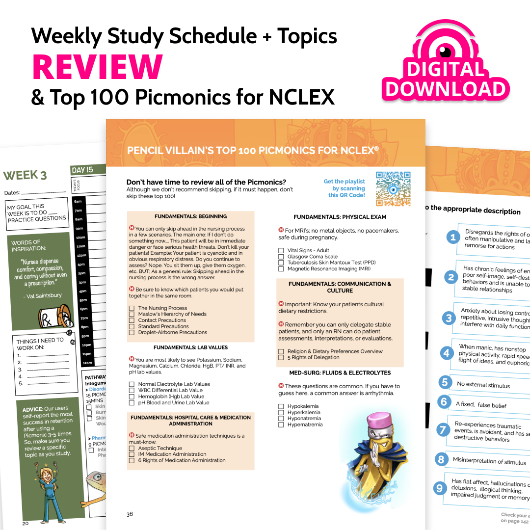 4 Weeks to NCLEX® Workbook & Study Planner Digital Download: Nursing M ...
